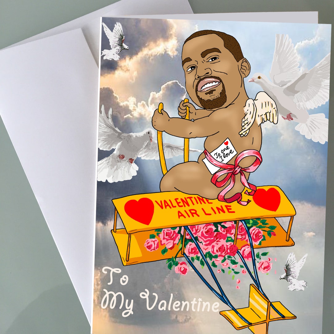 Kanye West Valentine's Day Cards Cupid Hip Hop Fun Art Valentine's Day ...