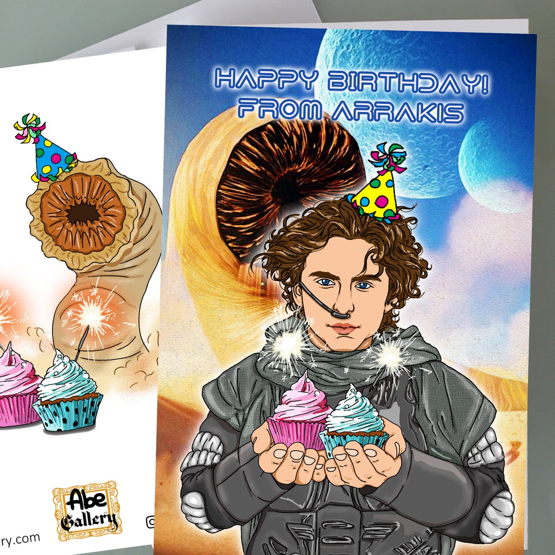 DUNE Birthday Card Timothée Chalamet Birthday Cards Funny Birthday ...