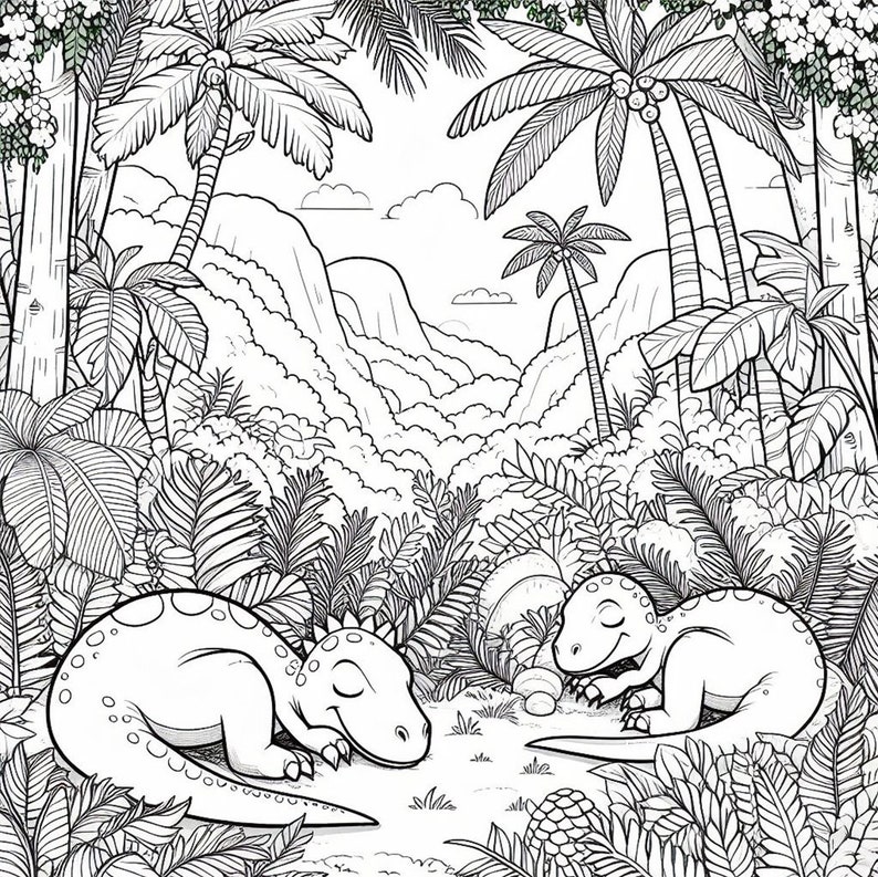 Dinosaur Printable Coloring Book (40 Pages) - Etsy UK