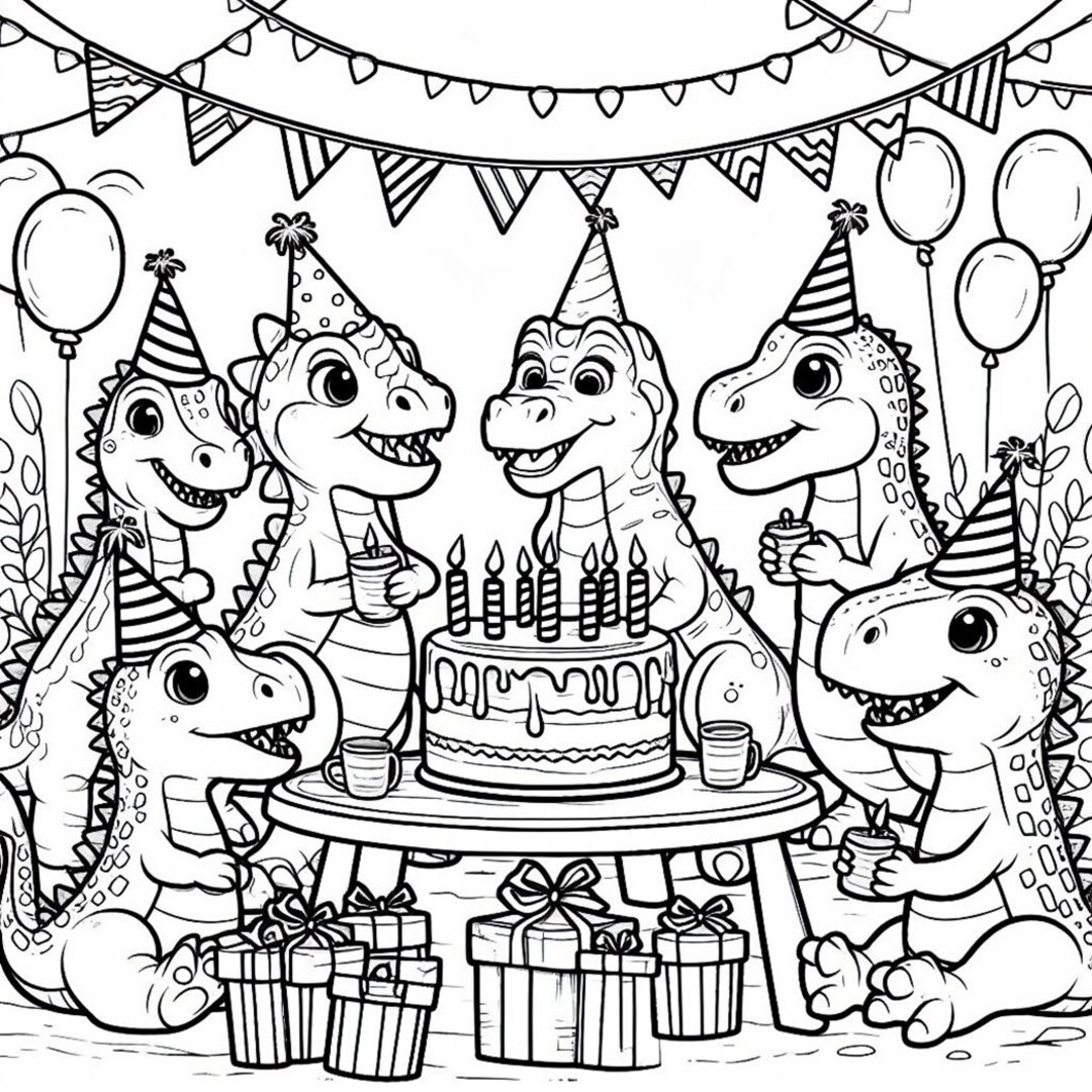 Dinosaur Printable Coloring Book (40 Pages) - Etsy UK