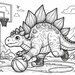 Dinosaur Printable Coloring Book - Basketball (30 Pages) - Etsy