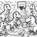 Dinosaur Printable Coloring Book - Basketball (30 Pages) - Etsy