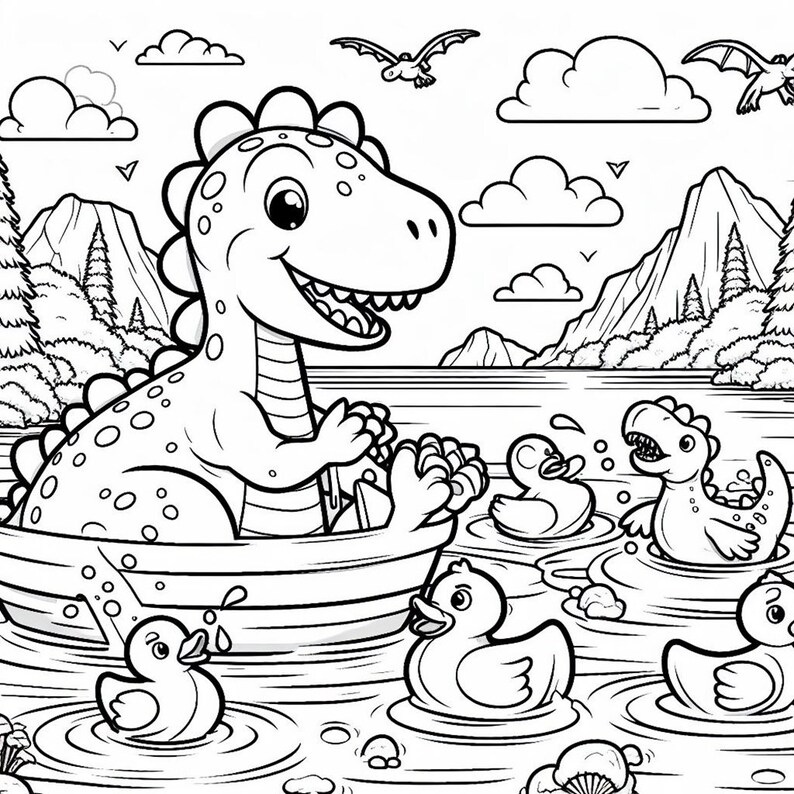 Dinosaur Printable Coloring Book (40 Pages) - Etsy UK