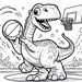 Dinosaur Printable Coloring Book - Basketball (30 Pages) - Etsy
