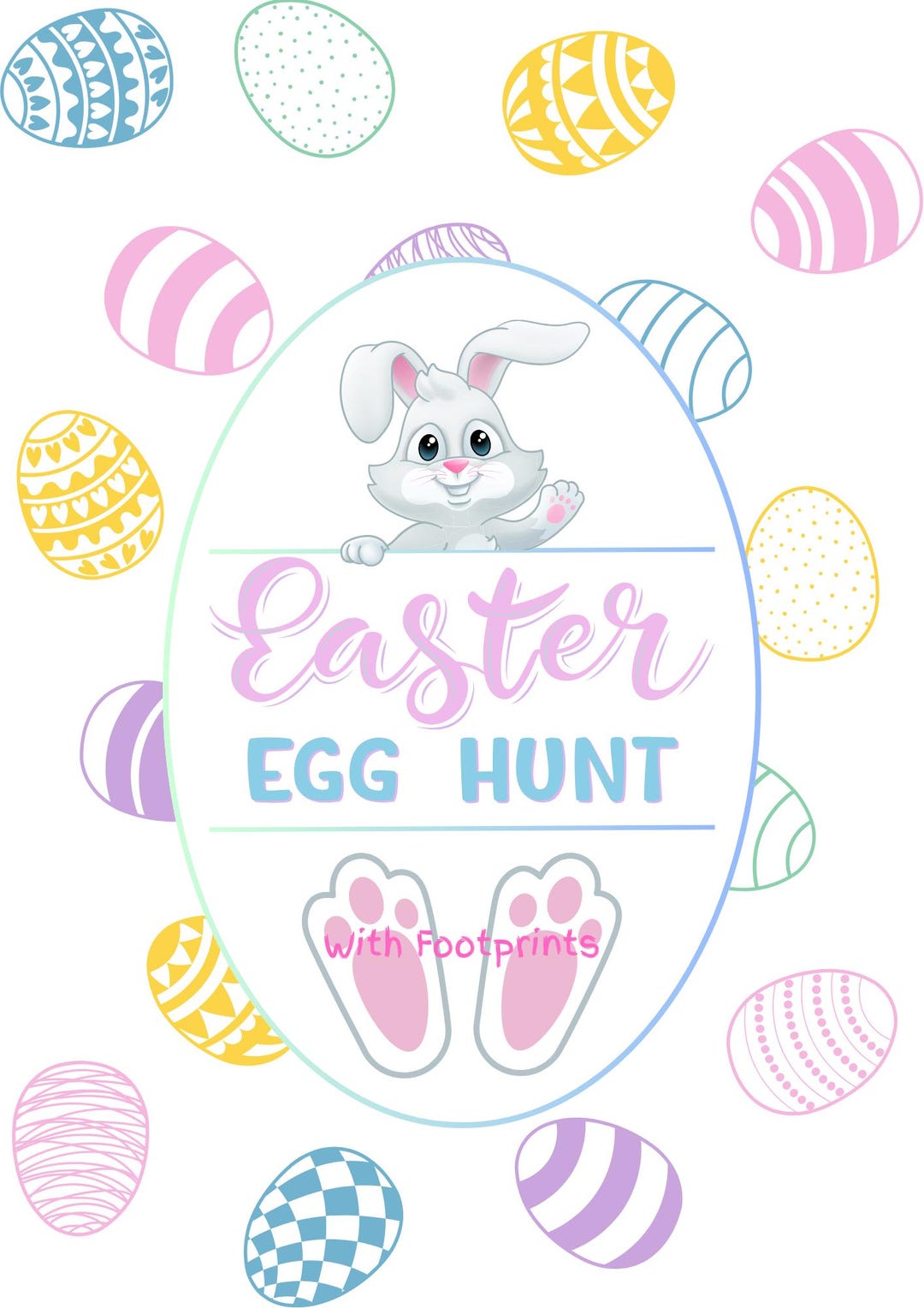 Easter Egg Scavenger Hunt Printable | 18 Clues, Bunny Footprints ...