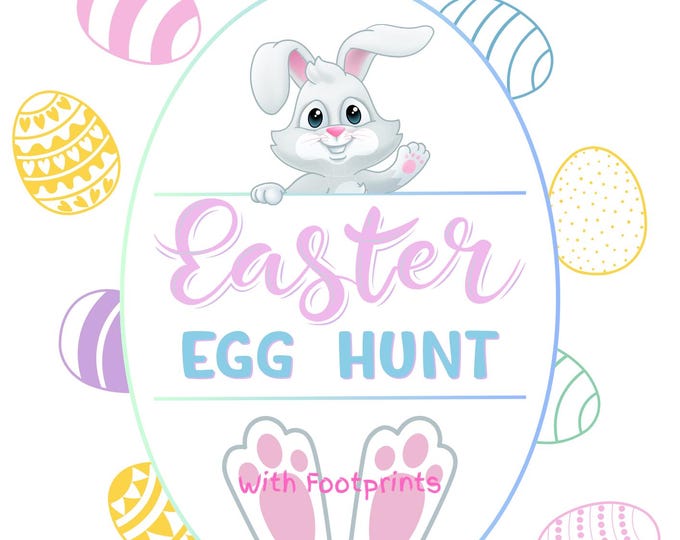 Easter Egg Scavenger Hunt Printable | 18 Clues, Bunny Footprints ...