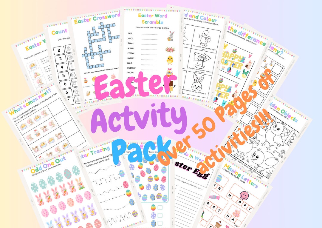 Easter Activity Book for Kids: 50+ Pages of Games (instant Download) - Etsy