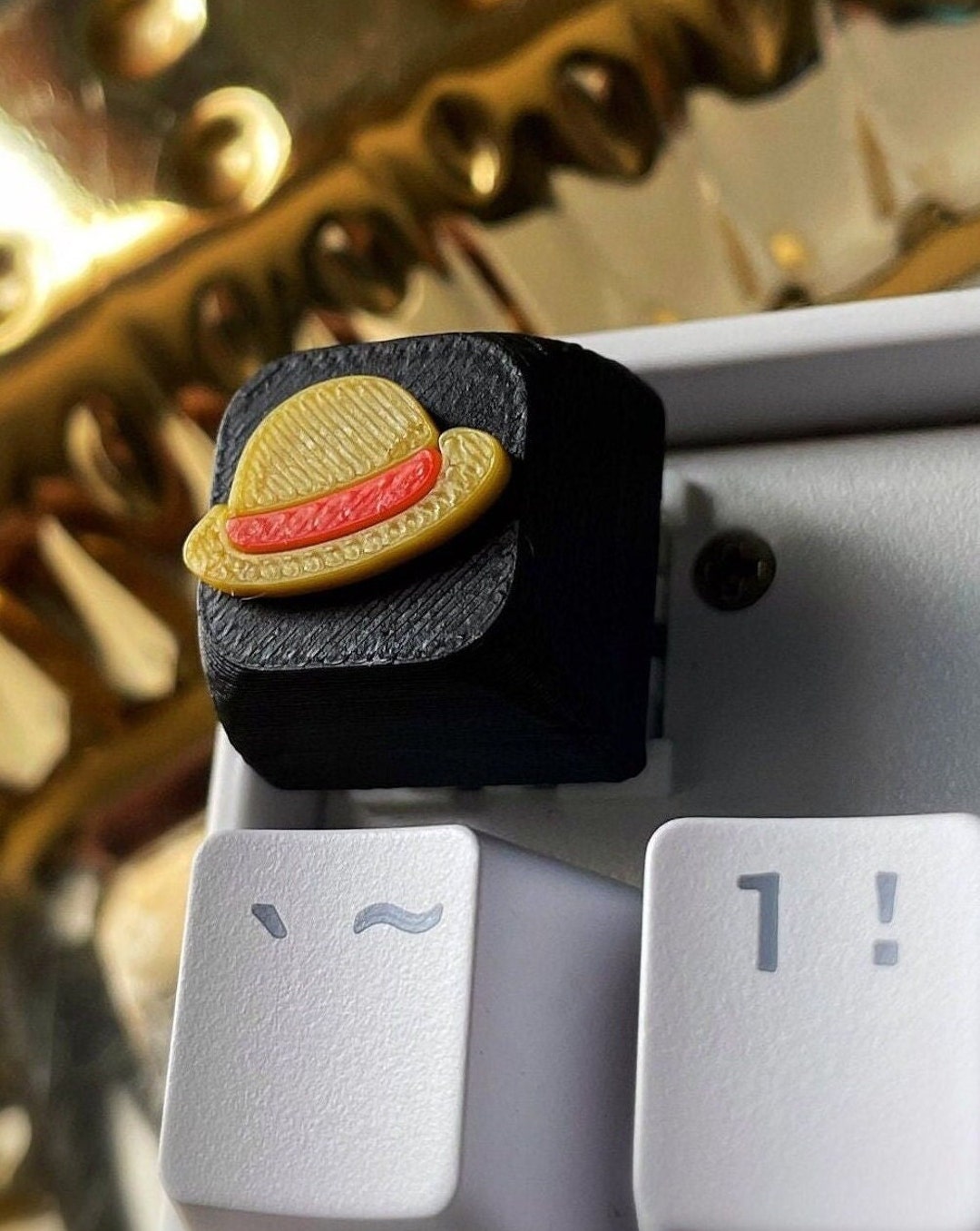 Luffy Straw Hat Keycap One Piece Cherry Mx Keycaps, Cute Keycaps One ...