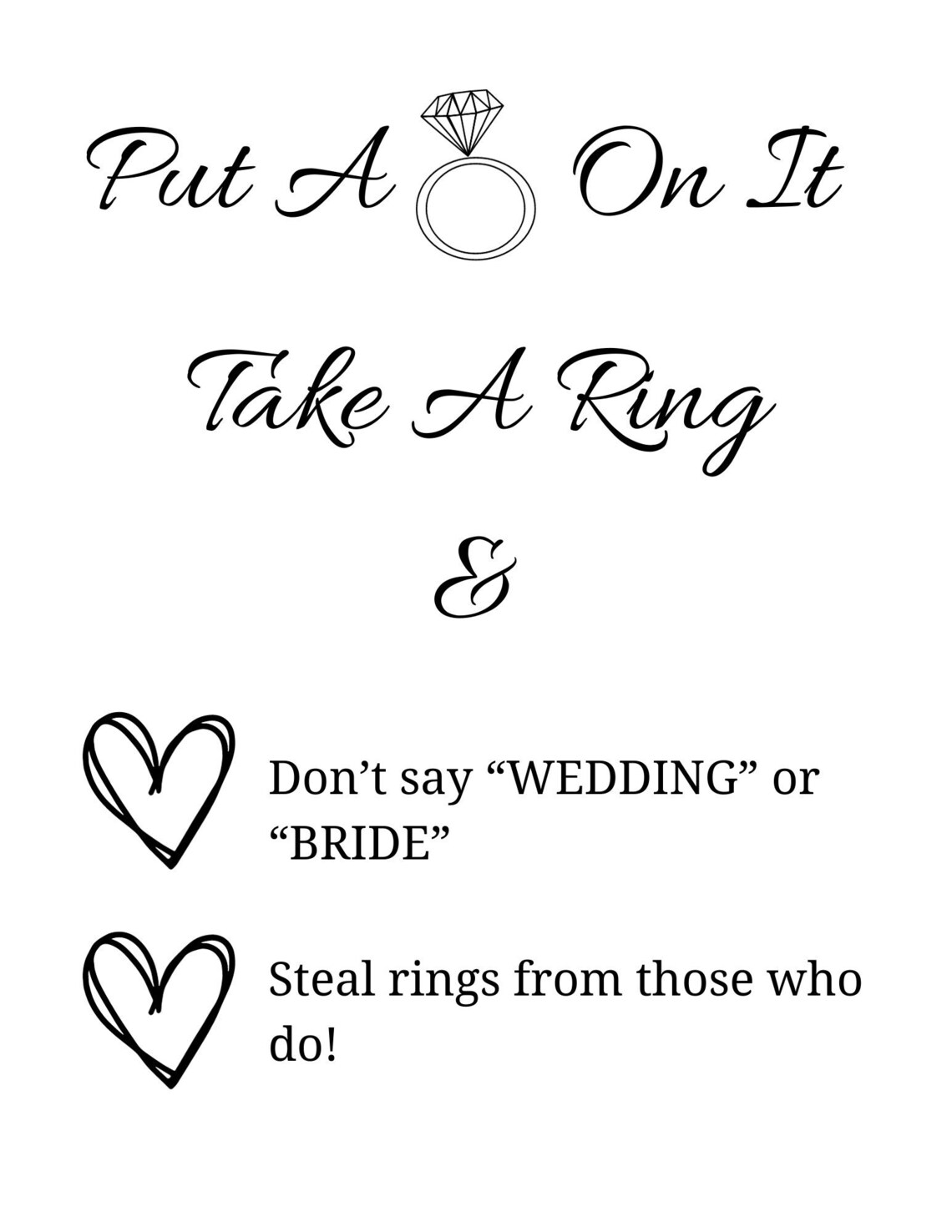 Bridal Shower Game Put A Ring on It - Etsy