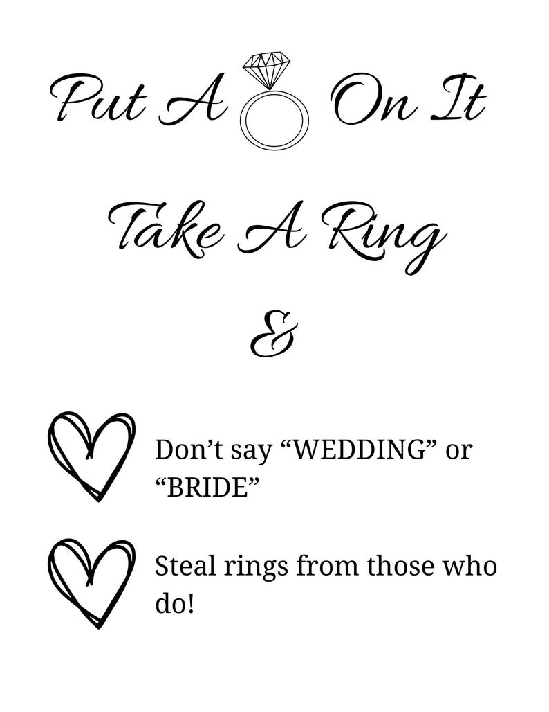 Bridal Shower Game- Put A Ring on It - Etsy