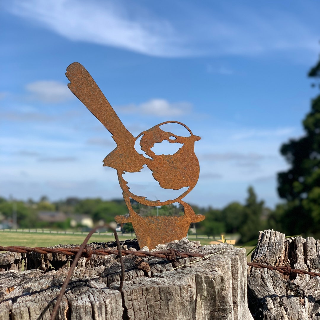 Australian Fairy Wren Large Metal Garden Art, Post Topper, Home Garden ...