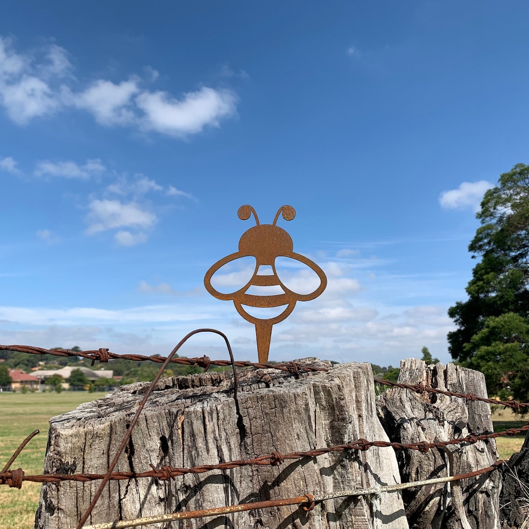 Australian Honey Bee Large Steel Garden Art, Post Topper, Home Garden ...