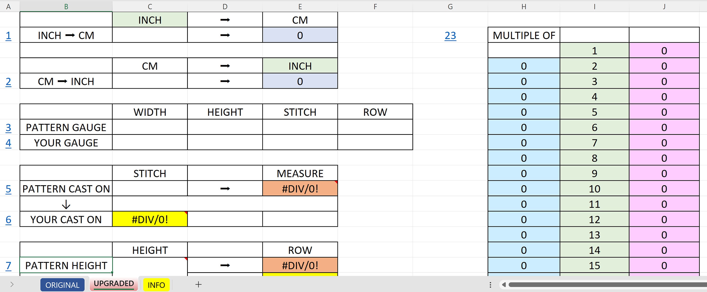 Knitting Converter: Gauge Math Template – Upgraded Version - Etsy