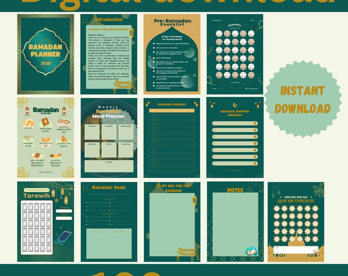 Ramadan Planner 2025: Daily Schedule, Meal Prep & Quran Tracker ...