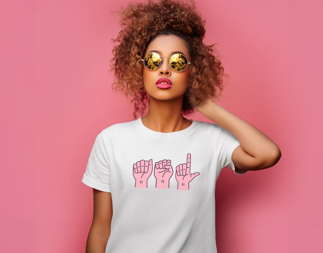 Pink ASL American Sign Language Handsign Shirt Embrace Diversity With ...