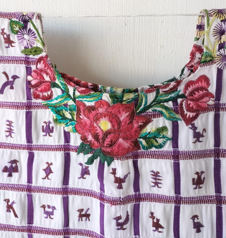 Guatemalan Vintage Huipil With Birds From Santiago Atitlán, Sololá ...