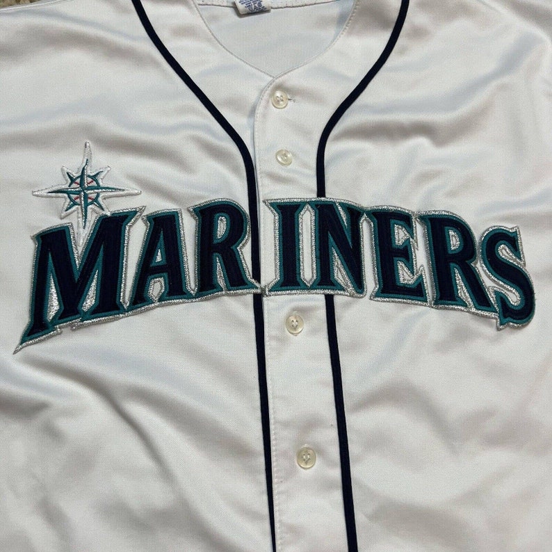 Vintage Seattle Mariners Jersey Large Mens White Sports MLB Baseball ...