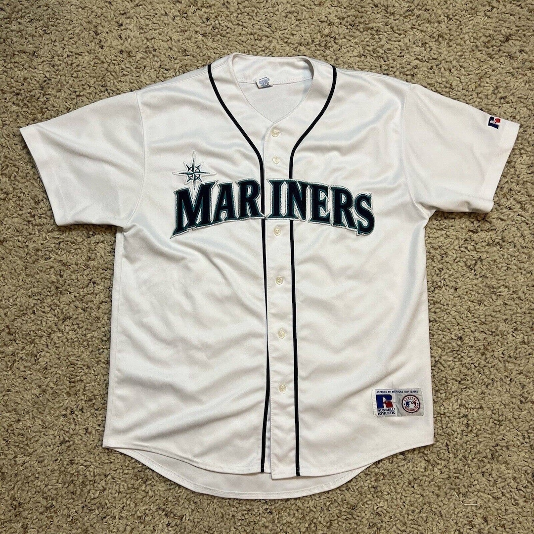 Vintage Seattle Mariners Jersey Large Mens White Sports MLB Baseball ...