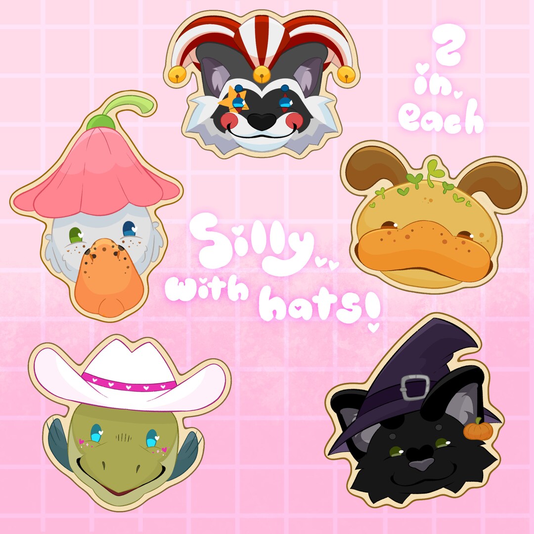 Silly Animals in Hats Synthetic Wooden Pins - Etsy