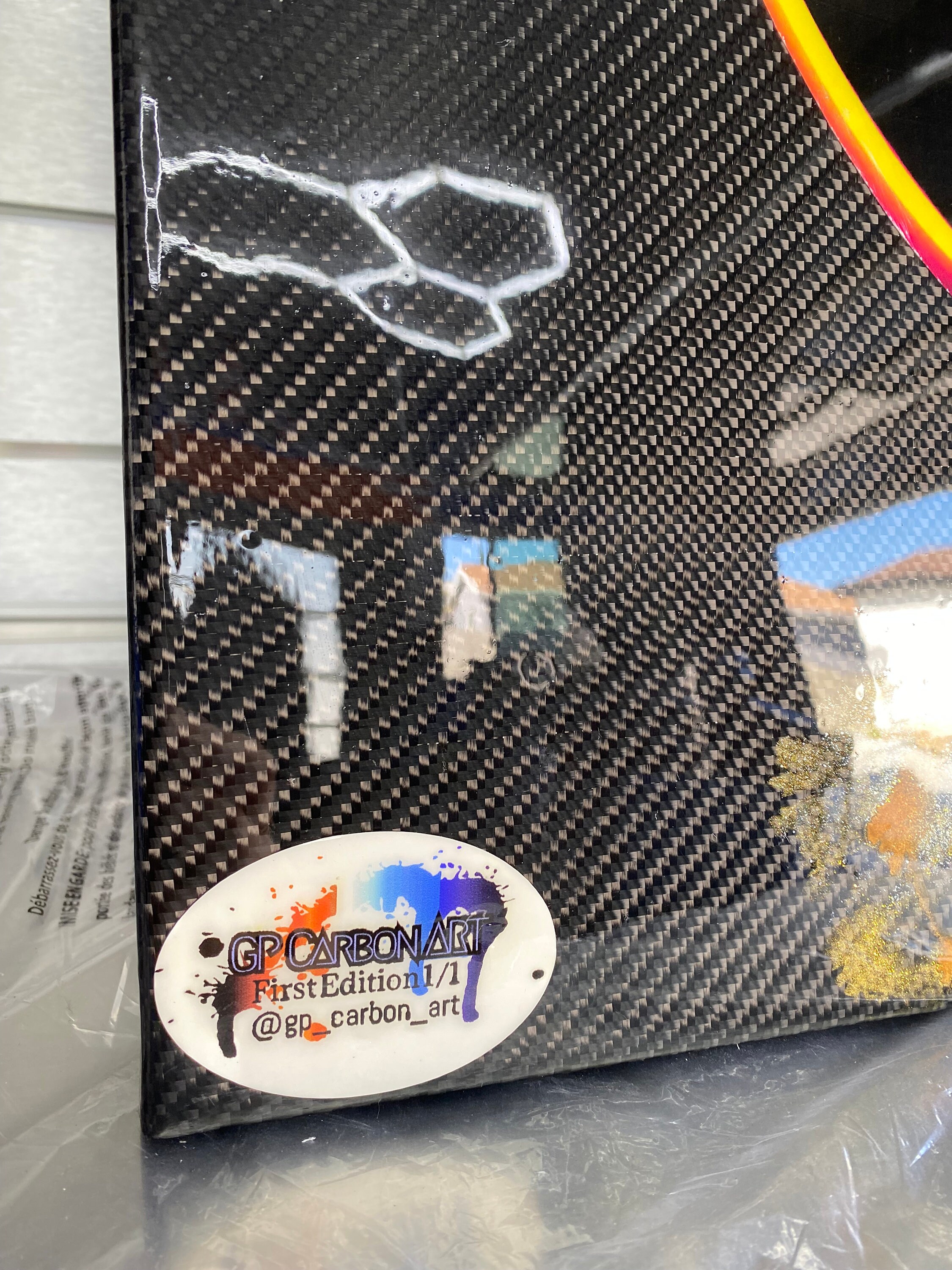 Hand Made REAL CARBON FIBRR and Epoxy Resin Wall Art Lamborghini With a ...