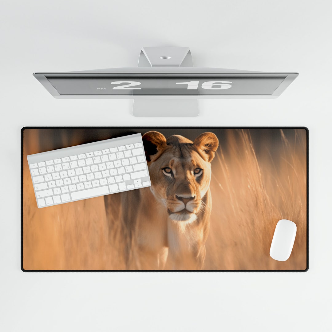 Lioness Desk Mat, Wild Animal Desk Mat Lion Mouse Pad Wild Lion ...