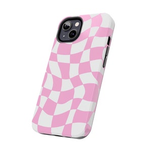 Warped Checkered Pattern Checkerboard Design Phone Case for iPhone 15 ...