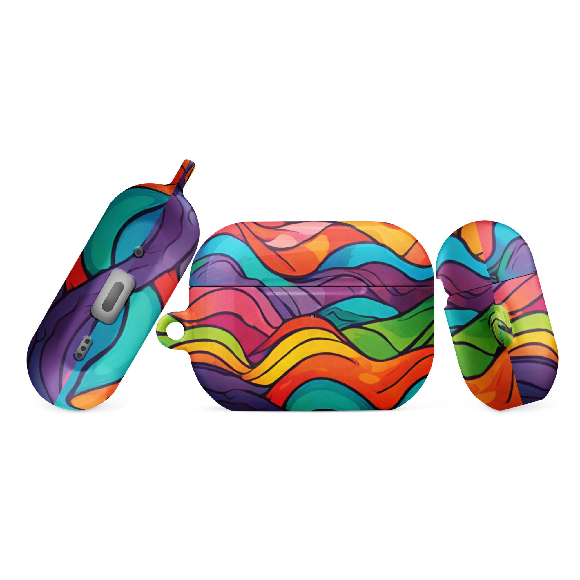 Bright Color Oil Paint Waves Airpods Case for Airpods Gen 1 Airpods Gen ...