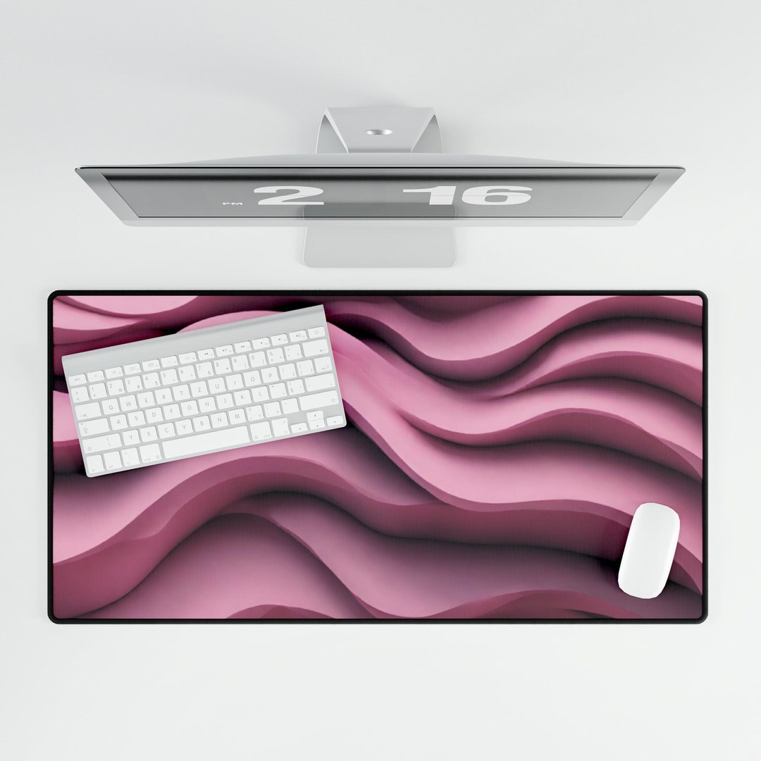 3D Effect Pastel Pink Desk Mat Aesthetic Desk Decor Tech Accessories ...