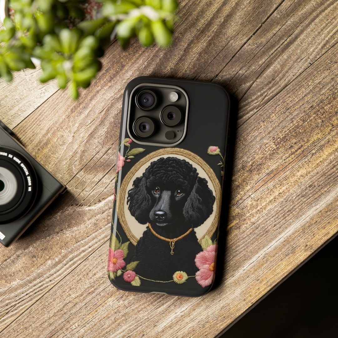 TOUGH Black Poodle Phone Case for iPhone 15 14 13 12 11 X Pro Max Plus ...