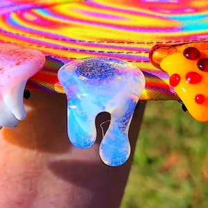 Ghostly Blue Glass Trippy Drippy Hat Brim Pin - Etsy