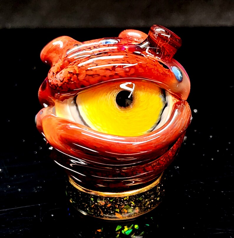 1.5 Glass Creature Eyeball Marble Curio Glassblown Oddities Monster ...