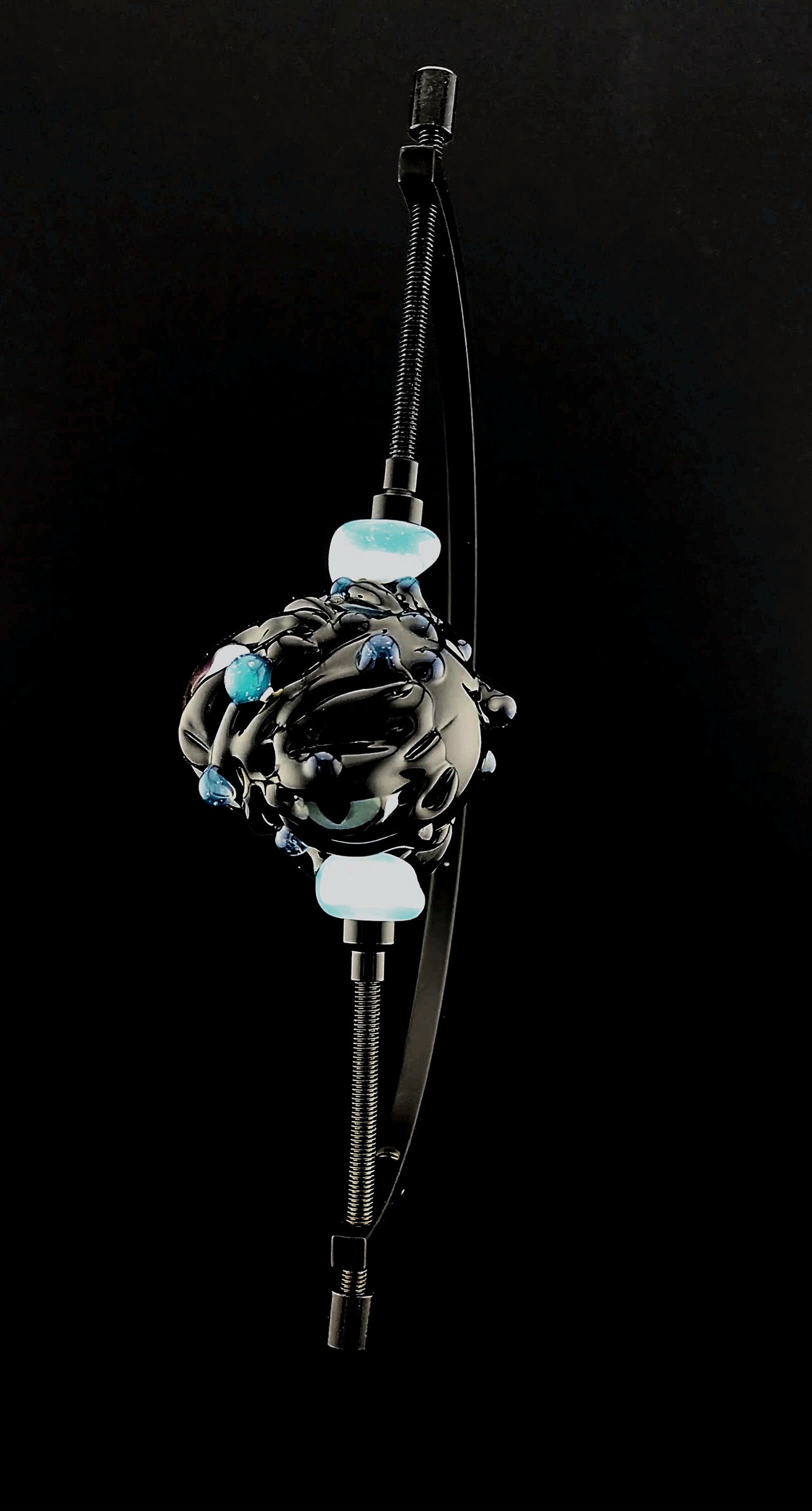 2.1 Glass Creature 4 Eyeball Marble With Metal Stand Curio Glassblown ...