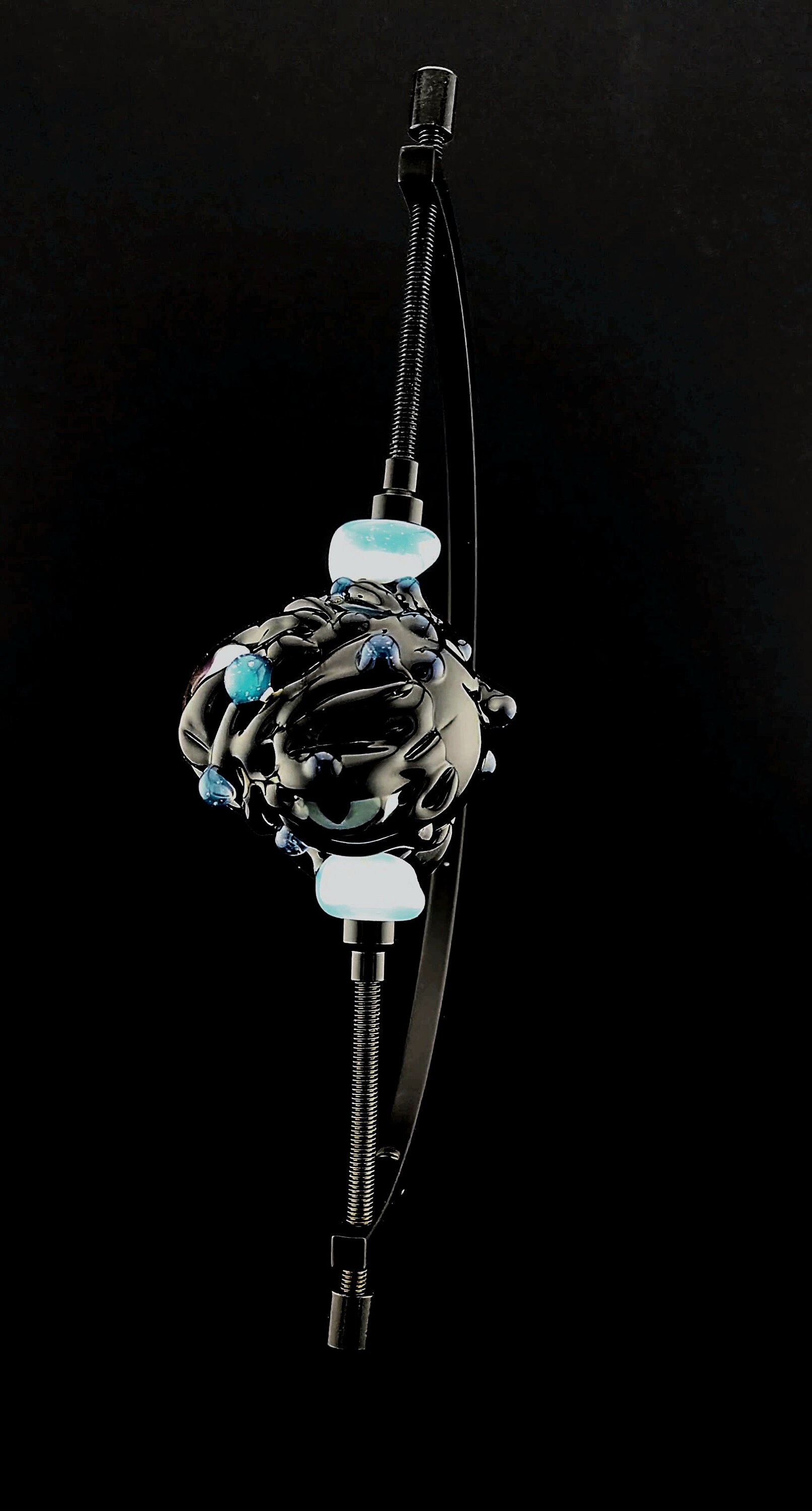 2.1 Glass Creature 4 Eyeball Marble With Metal Stand Curio Glassblown ...