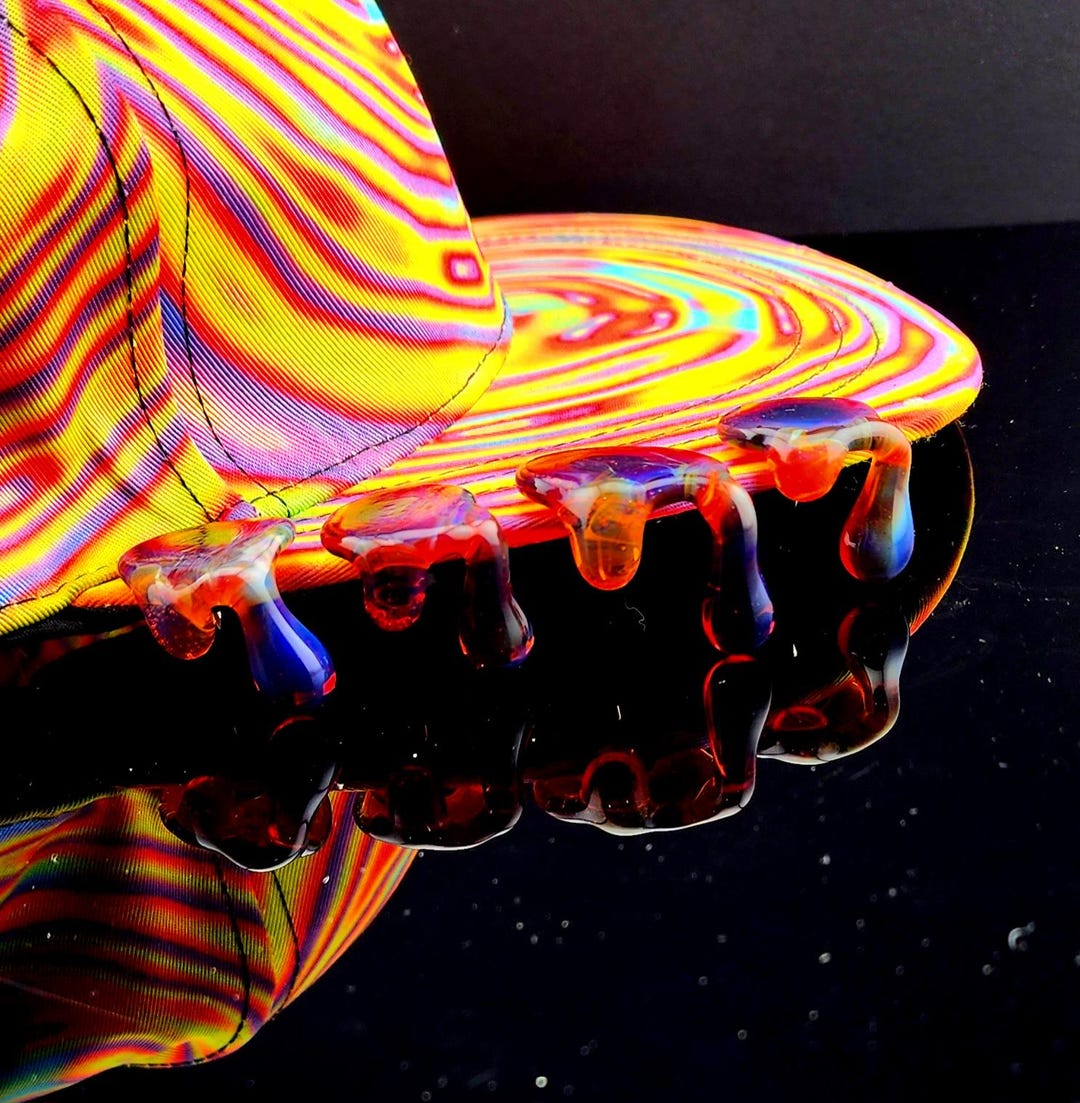 Rainbow Galaxy Trippy Drippy Hat Brim Pin - Etsy