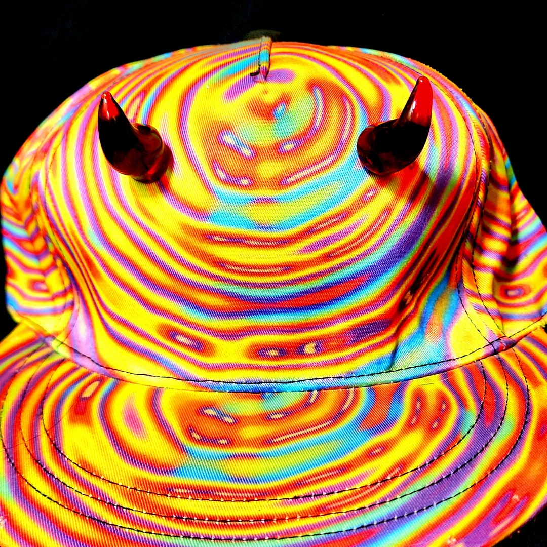 Blood Red Devil Horns Glass Trippy Hat Pin Pair - Etsy