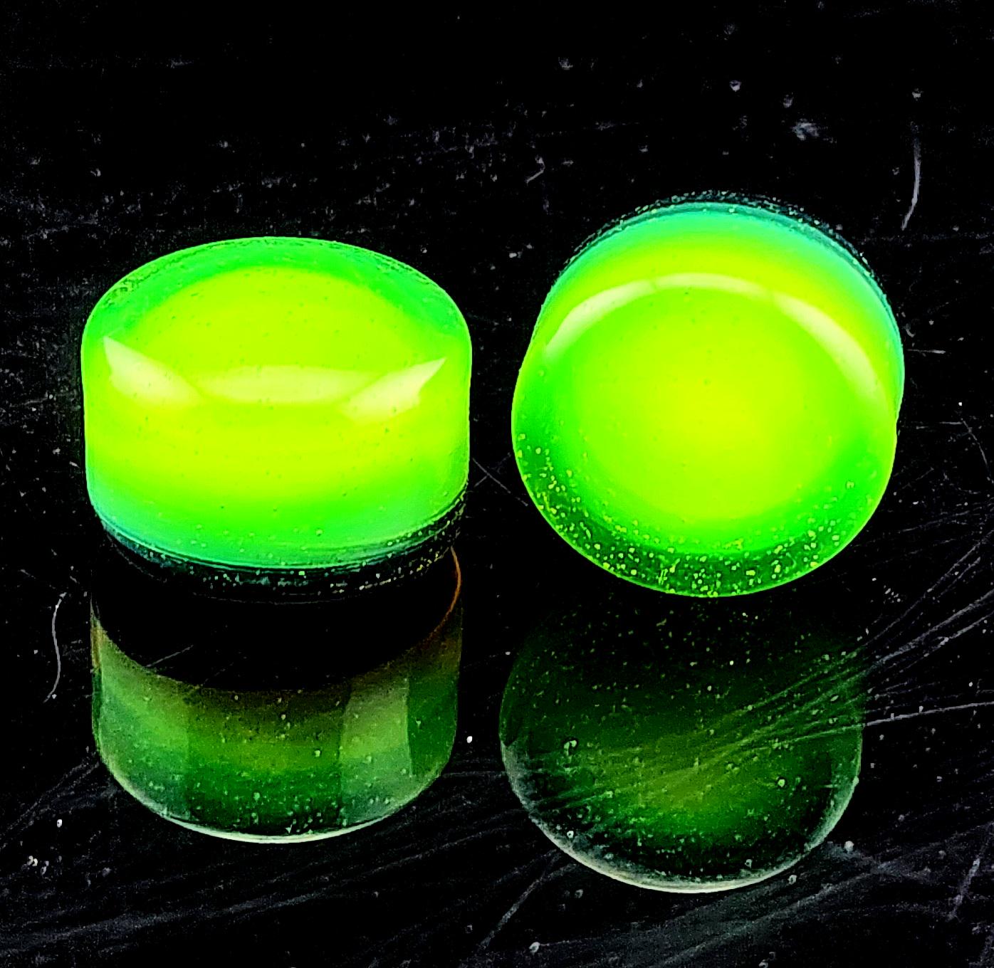 Slime Green Glass Ear Plugs / Gauges Double Flare, Singles and Pairs - Etsy
