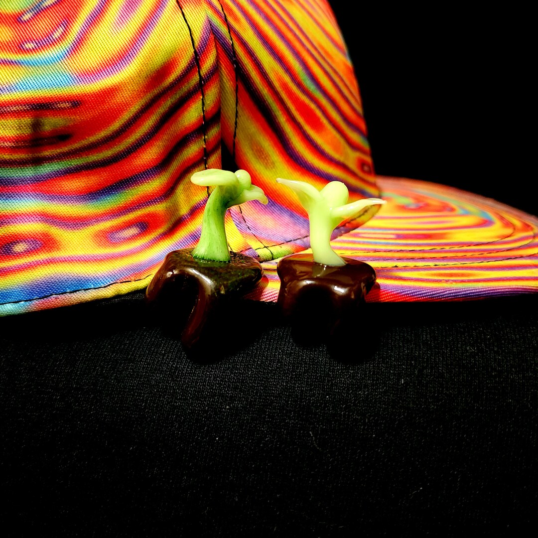 Flower Sprout Glass Trippy Drippy Hat Brim Pin - Etsy