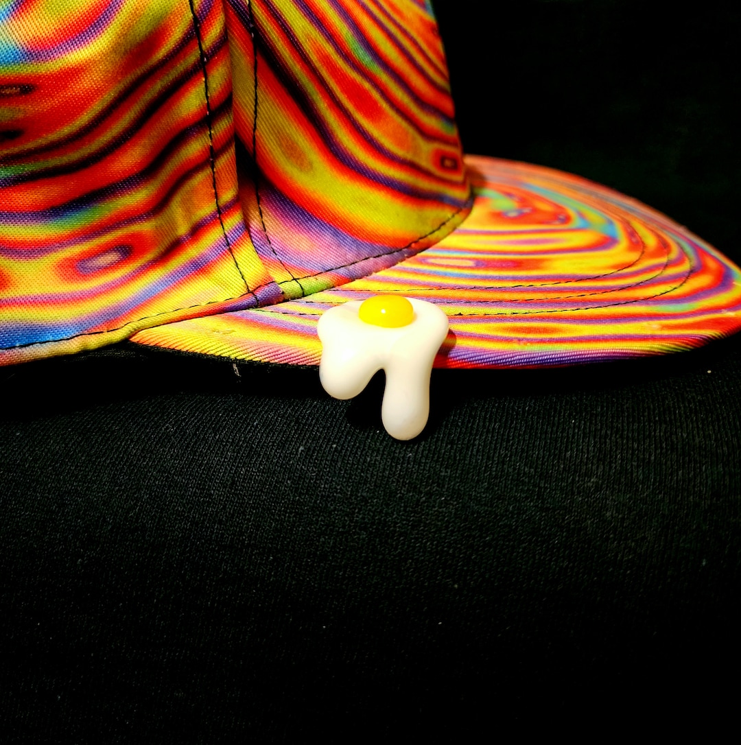 Cracked Egg Glass Trippy Drippy Hat Brim Pin - Etsy
