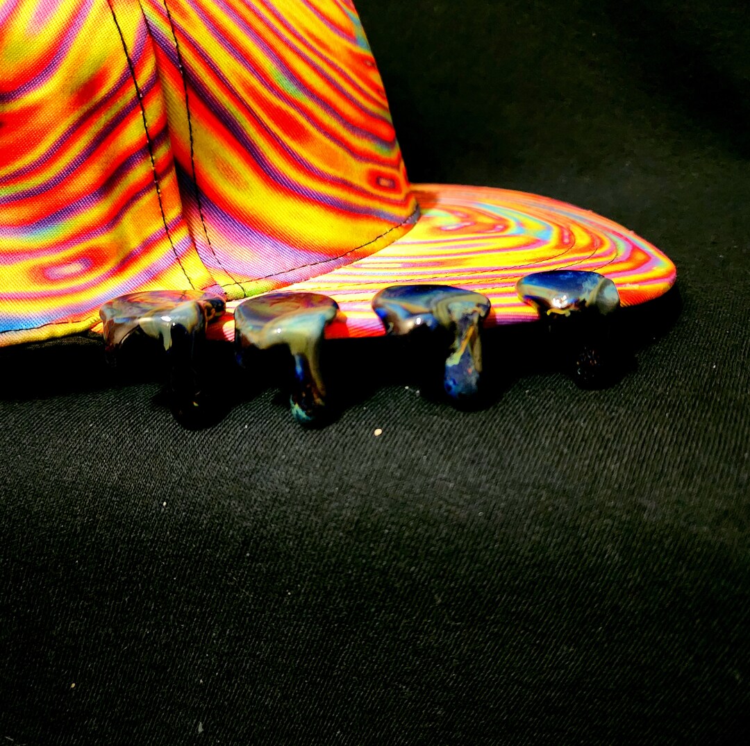 Oil Slick Glass Trippy Drippy Hat Brim Pin - Etsy