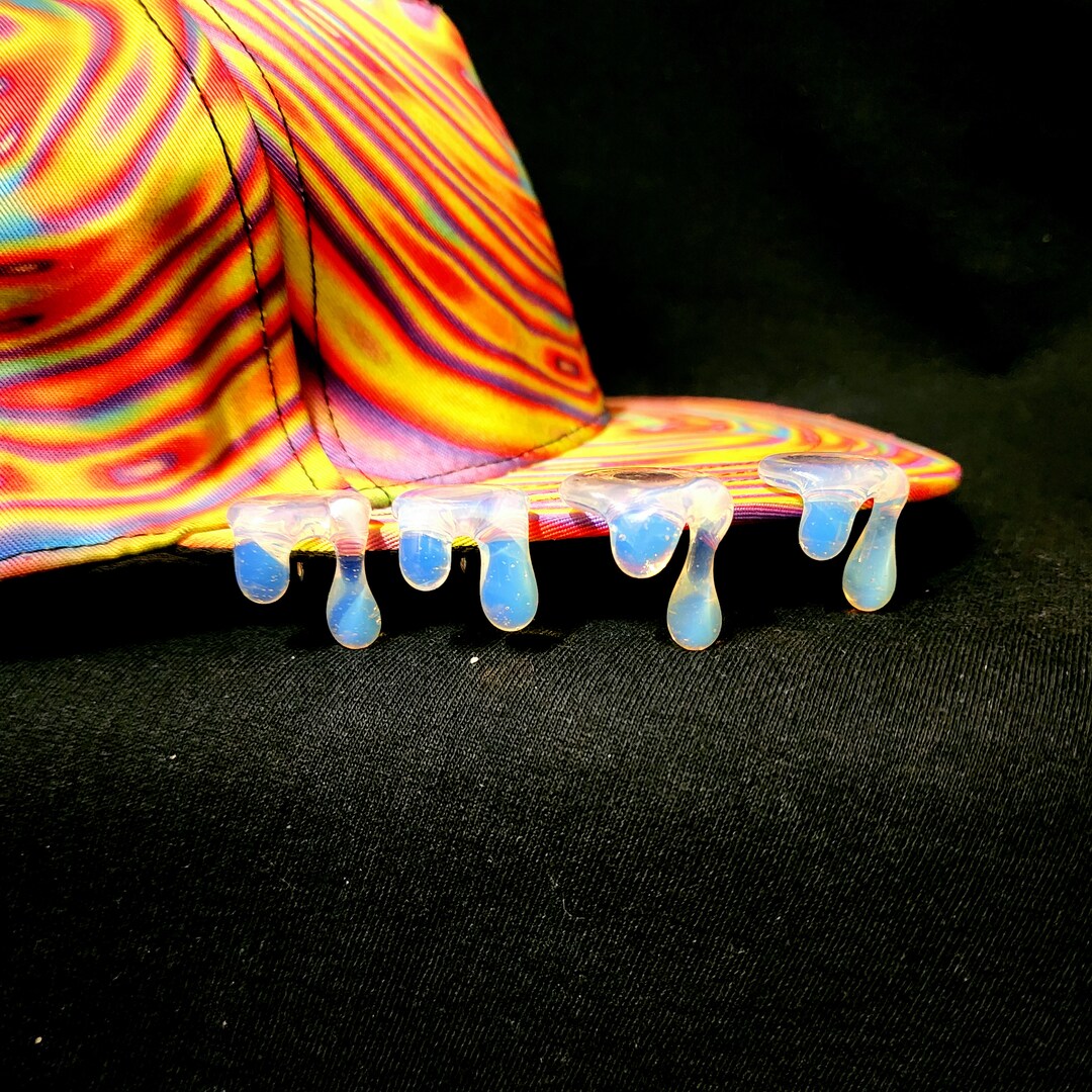 Ghostly Blue Glass Trippy Drippy Hat Brim Pin - Etsy