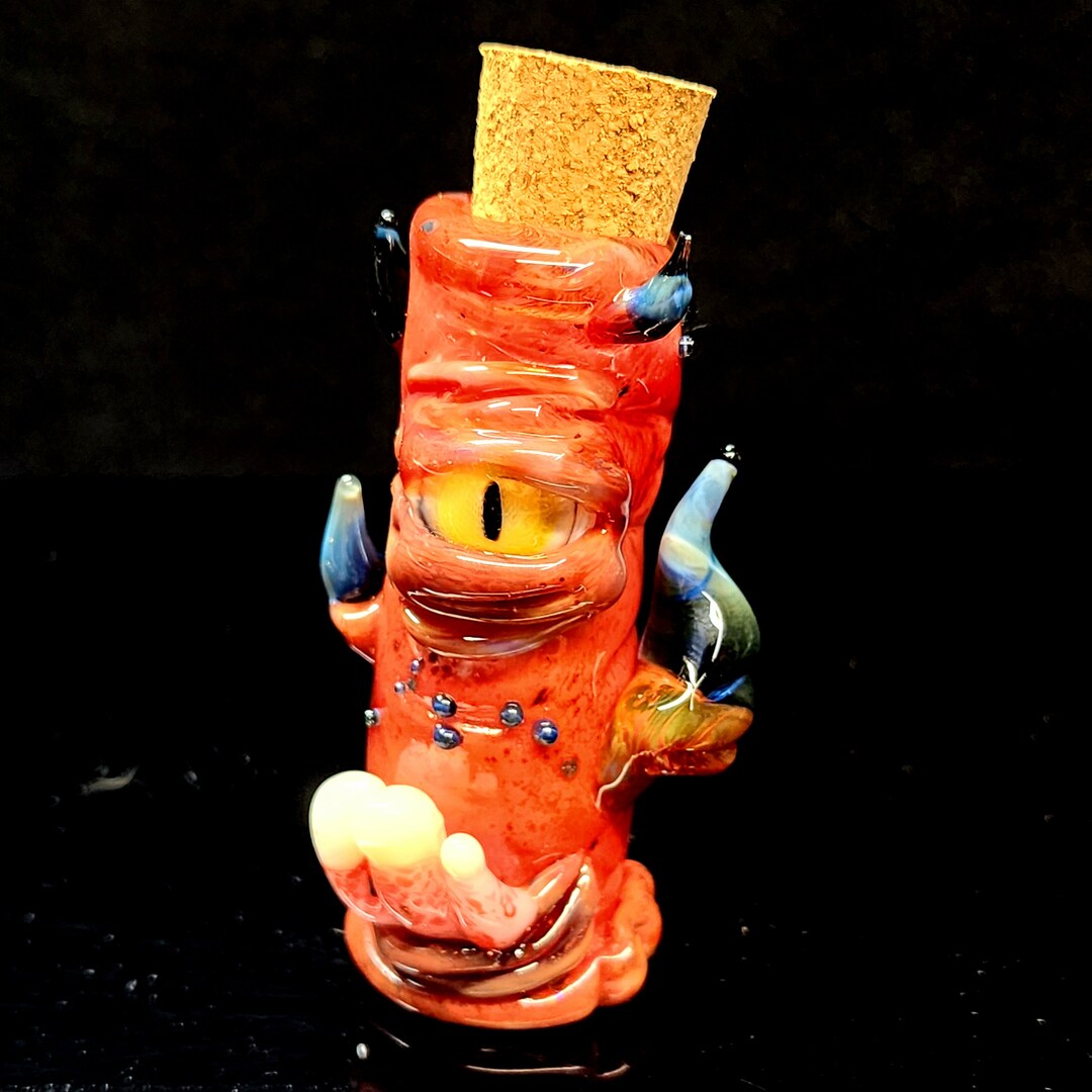 Creature Cork Stash Jar With Eye, Teeth and Horns Monster Container - Etsy