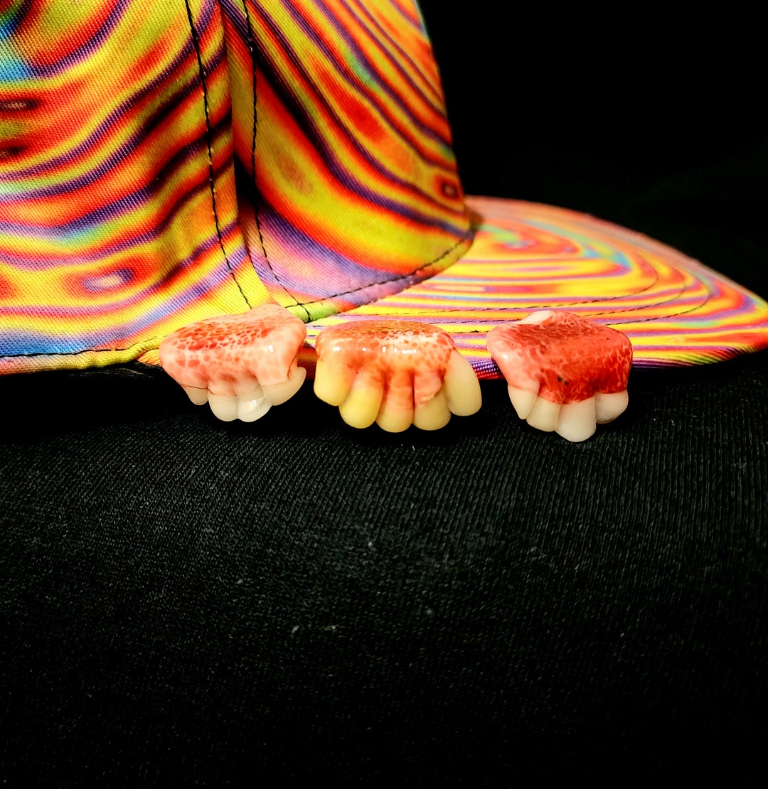 Teeth Glass Trippy Drippy Hat Brim Pin - Etsy