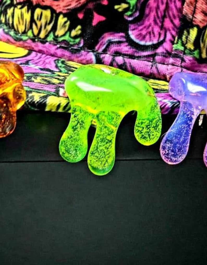 Slime Green Glass Trippy Drippy Hat Brim Pin - Etsy
