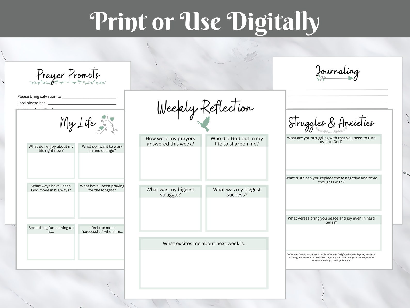 Prayer Journal Printable Gratitude Journal Digital Prayer - Etsy