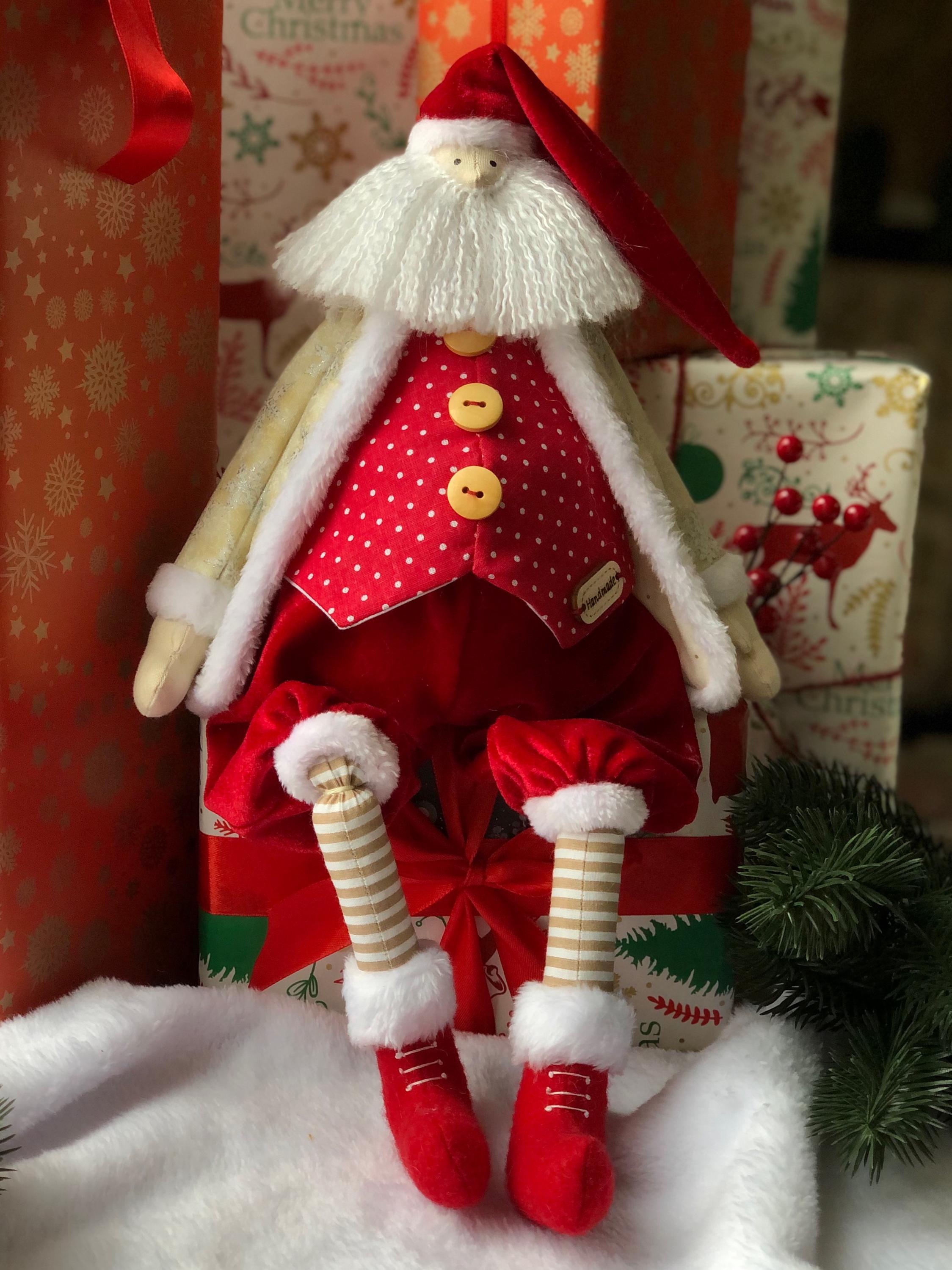 Sweet Santa Tilda Doll – Christmas Santa, Handmade Home Decor - Etsy