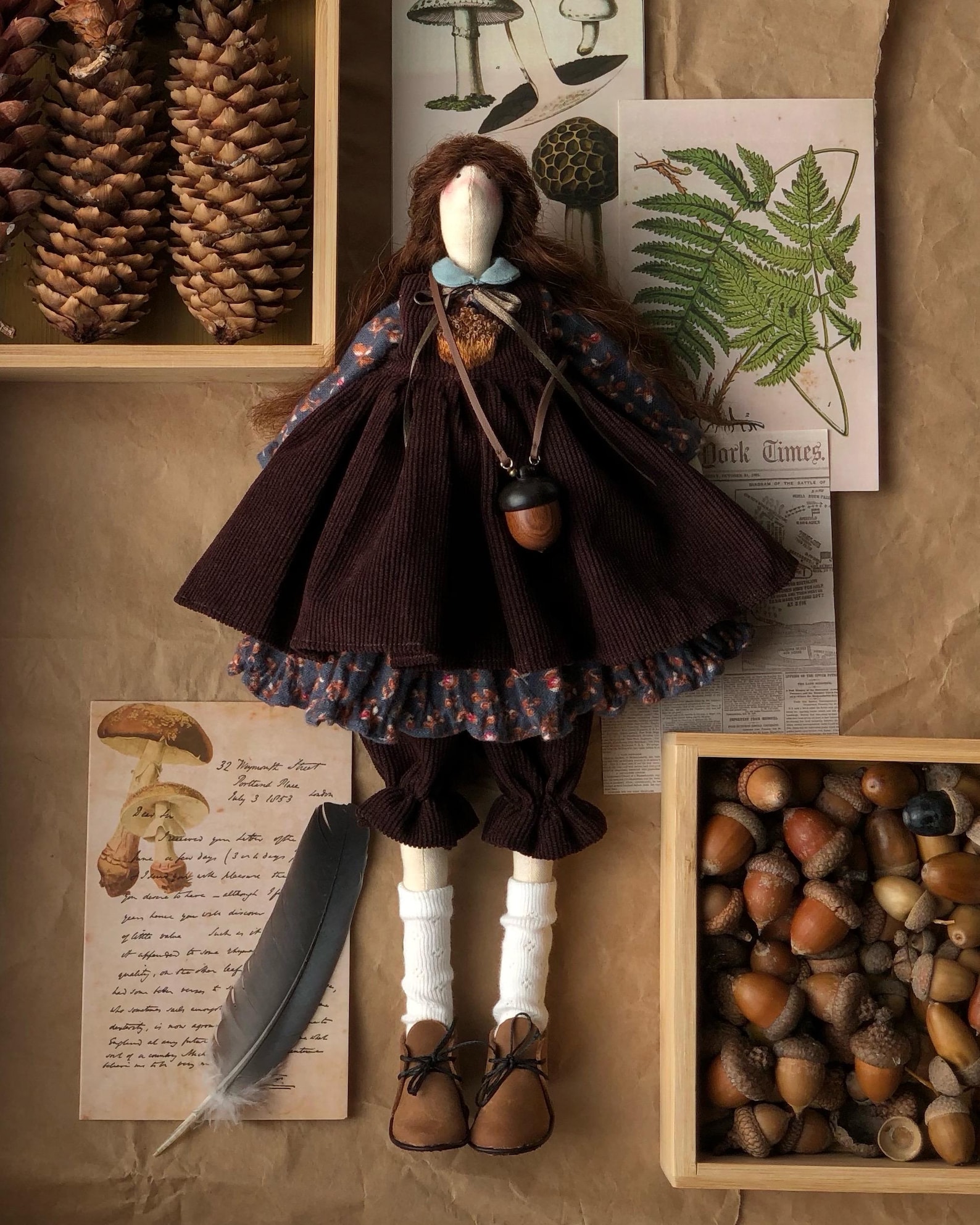 Handmade Doll, Textile Doll, Soft Toy, Fabric Doll, OOAK Doll, Custom ...