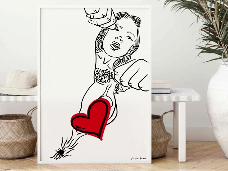 TÉLÉCHARGEMENT NUMÉRIQUE, Art mural de chambre sensuelle, Art sensuel, Dessin au trait fétiche ...