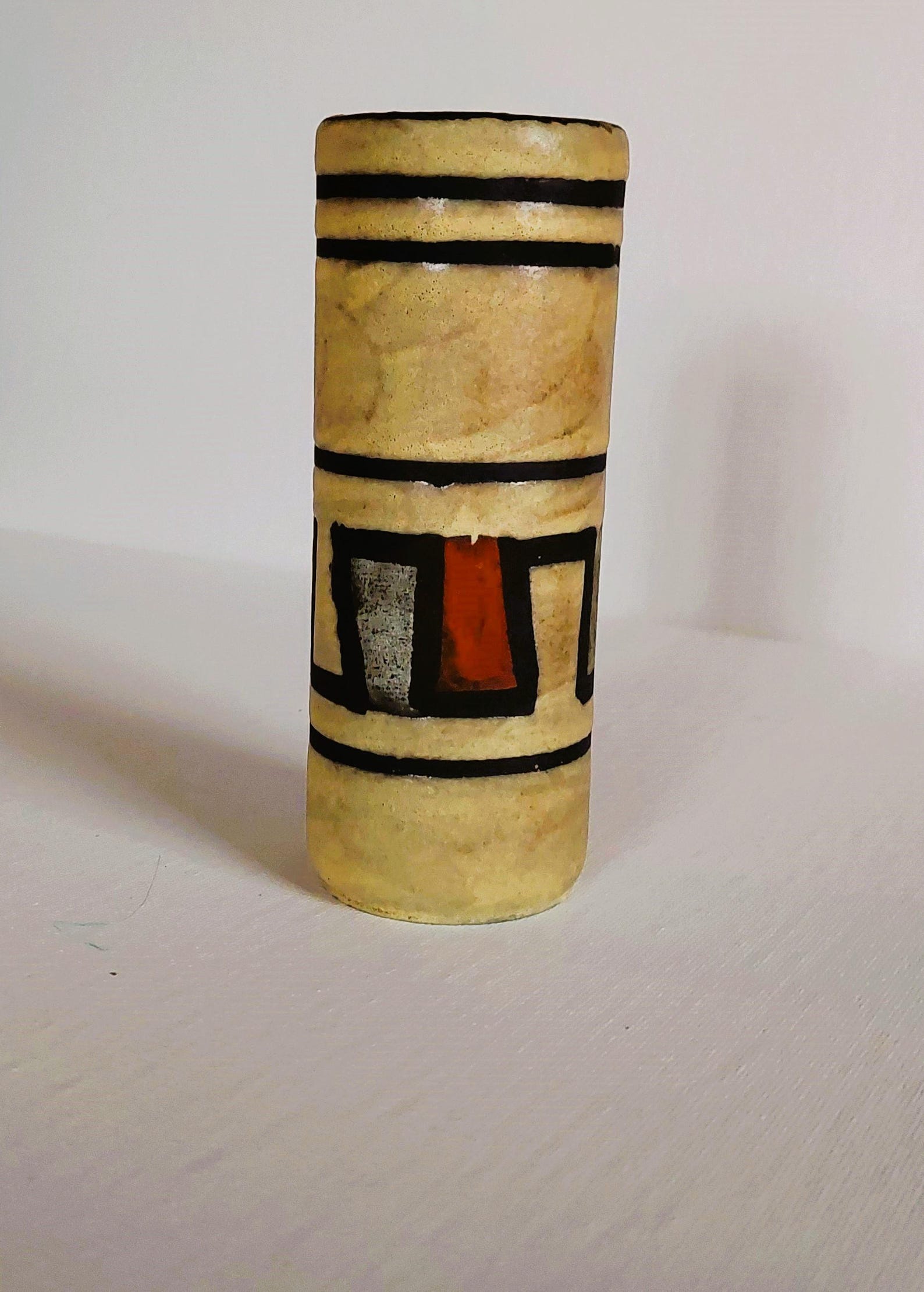 Rare Vintage Cylindrical Vase Signed Mäander. From the Fat Lava Era ...