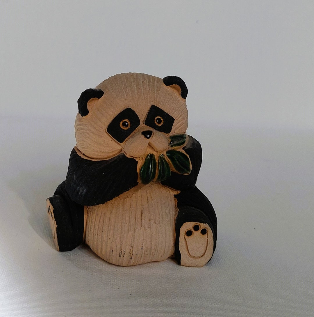 Vintage Artesania Rinconada Panda Beer Eet Bamboe Geëmailleerd ...