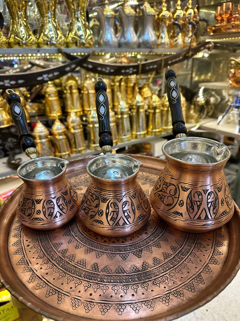 Handmade Turkish Real Copper Coffee Pot, Turkish-greek-arabic-moroccan ...
